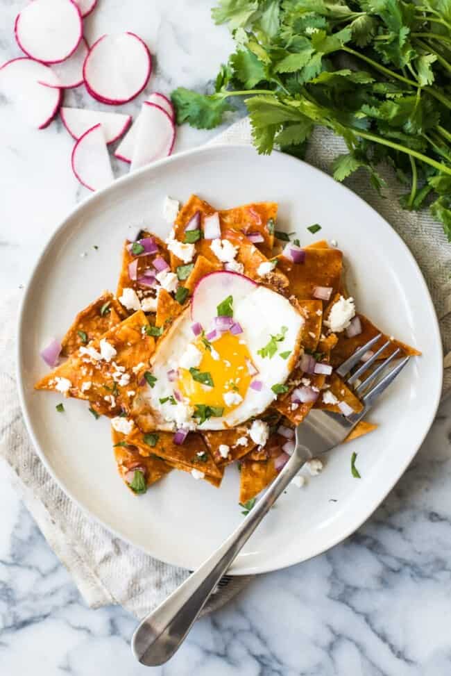 Easy Red Chilaquiles - Isabel Eats