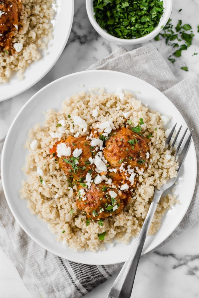 Gluten Free Enchilada Chicken Meatballs - Isabel Eats