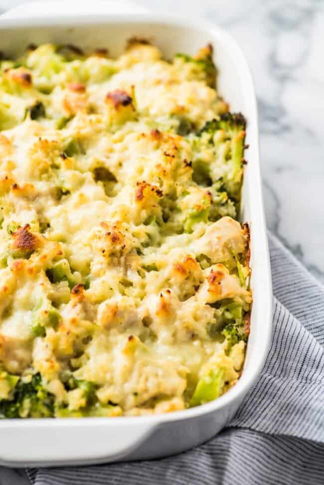 Broccoli Cauliflower Rice Chicken Casserole - Isabel Eats