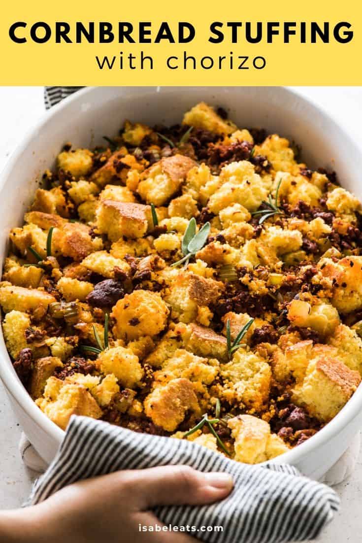 Chorizo Cornbread Stuffing - Isabel Eats