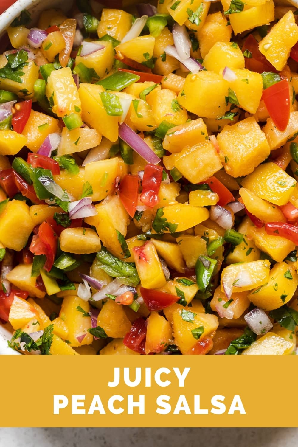 Peach Salsa {Only 6 Ingredients!} - Isabel Eats