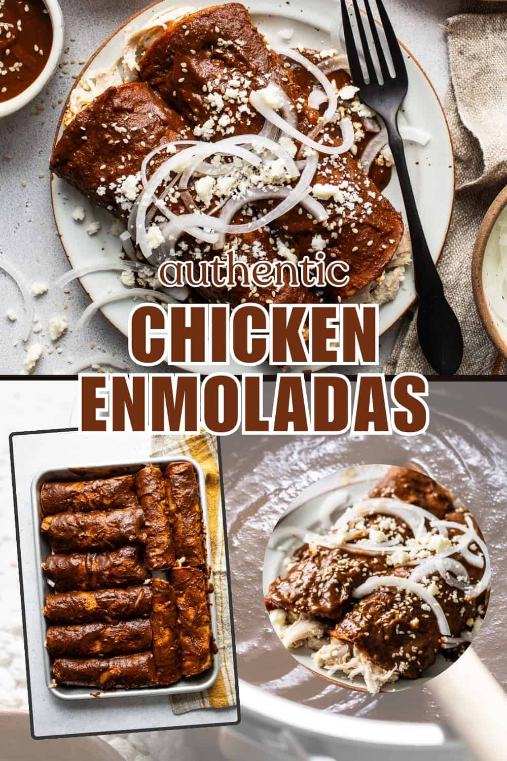 Enmoladas (Chicken Mole Enchiladas)