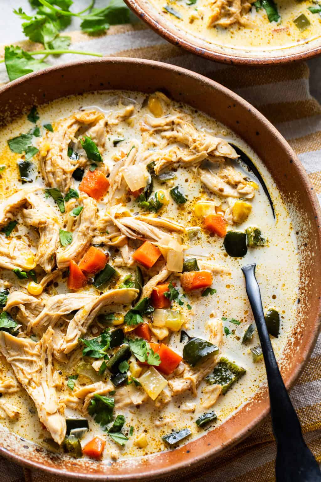 Creamy Chicken Poblano Soup - Isabel Eats