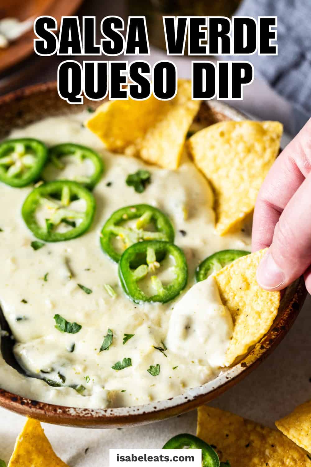 Salsa Verde Queso Dip - Isabel Eats
