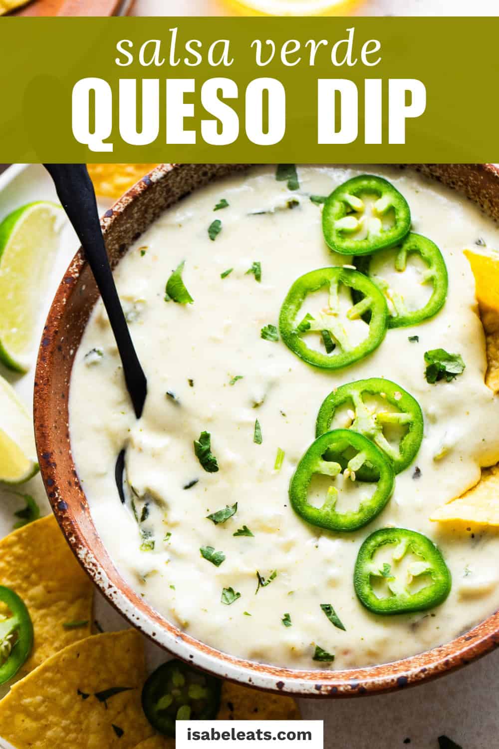 Salsa Verde Queso Dip - Isabel Eats