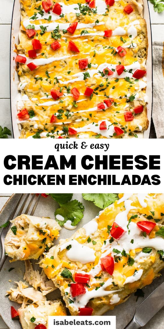 Cream Cheese Chicken Enchiladas - Isabel Eats