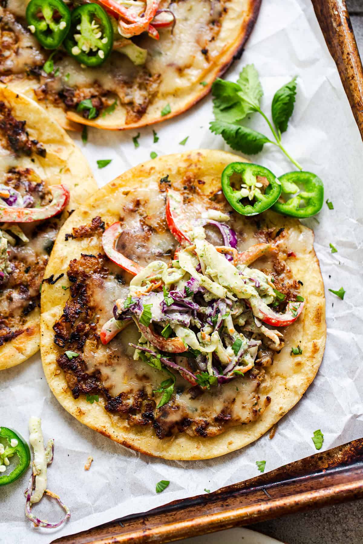 Chicken Smash Tacos (with Cilantro Lime Slaw)